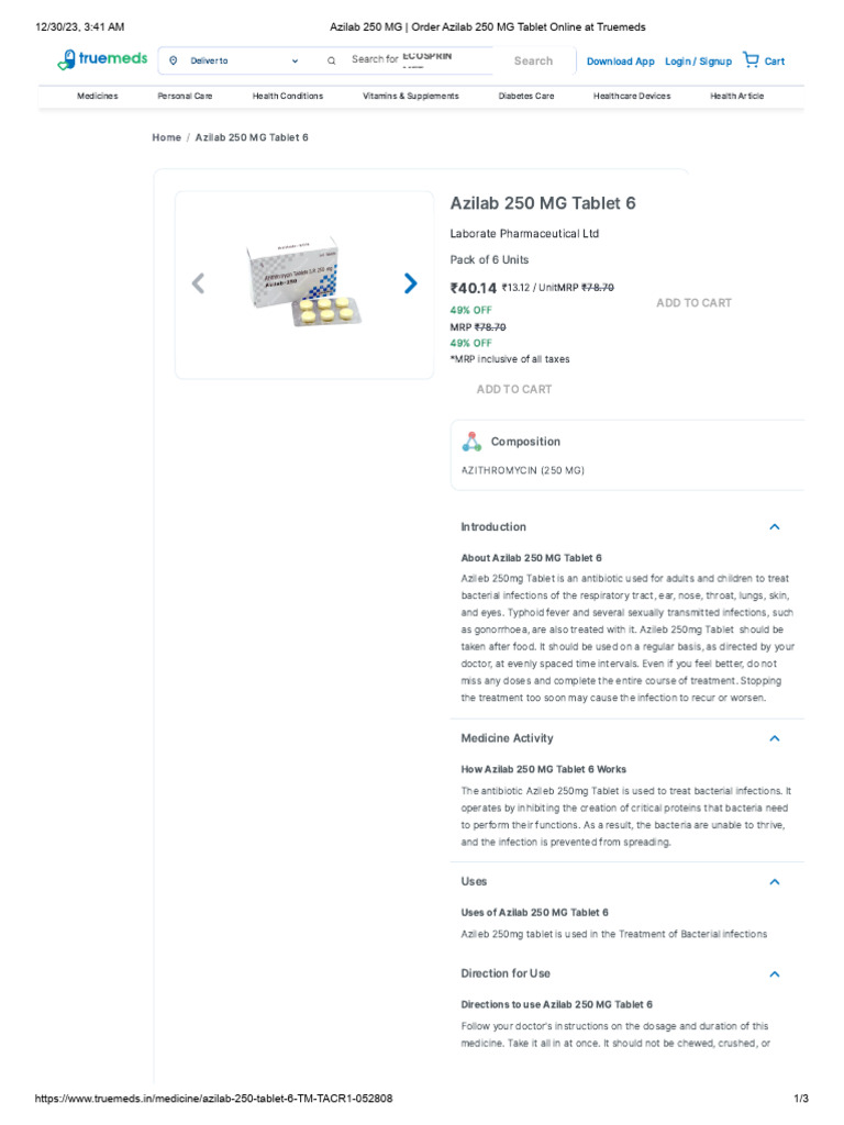 Azilab Azitromicina Teuful Hunden Aspirator | PDF | Infection | Bacteria