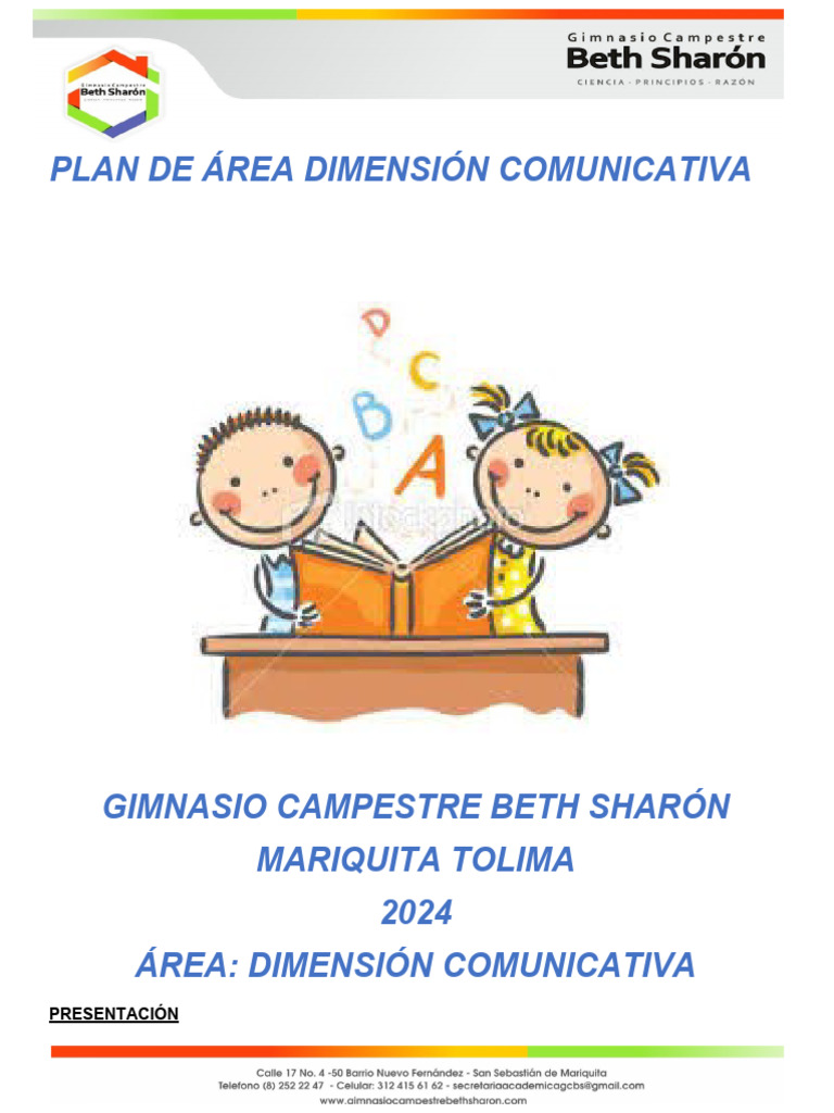 Plan de Area Dim Comunicativa Preescolar | PDF | Evaluación | Aprendizaje