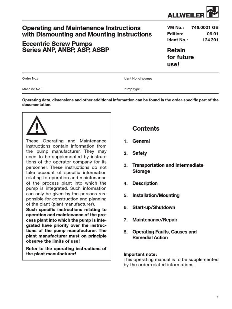 ANP, ANBP, ASP, ASBP Grey Water 1 &2 | PDF | Pump | Liquids