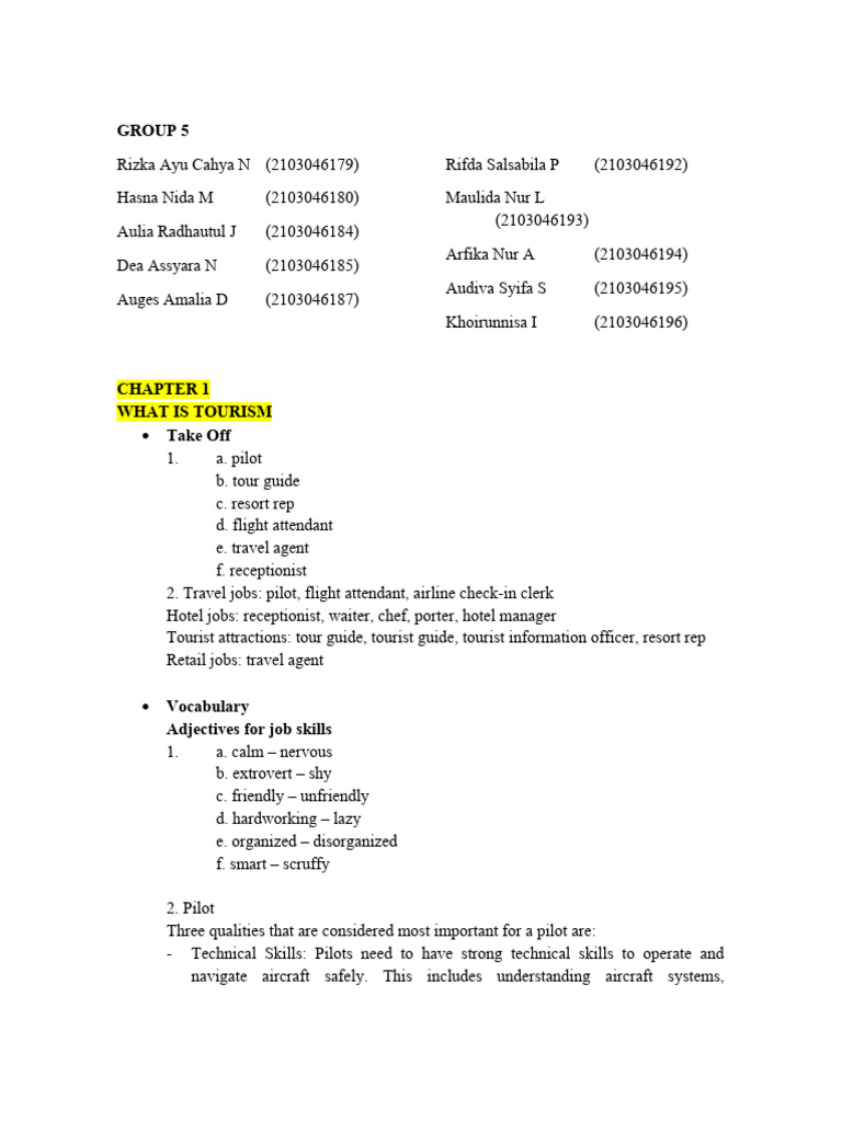 Group 5 English For Tourism | PDF | Tourism | South Africa