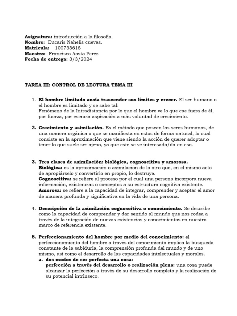 Tarea III | PDF | Verdad | Conocimiento