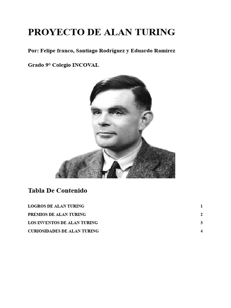Alan Turing Presentación | PDF | Alan Turing | Ciencias de la Computación