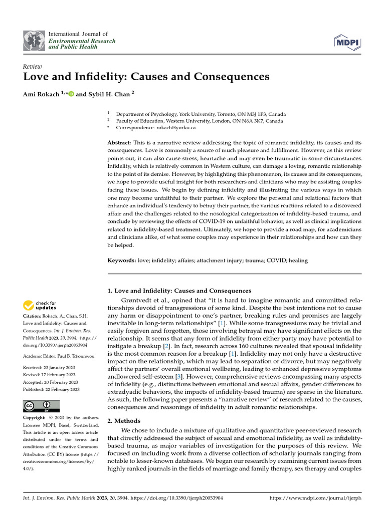Love and Infidelity Causes and Consequences | PDF | Infidelity ...