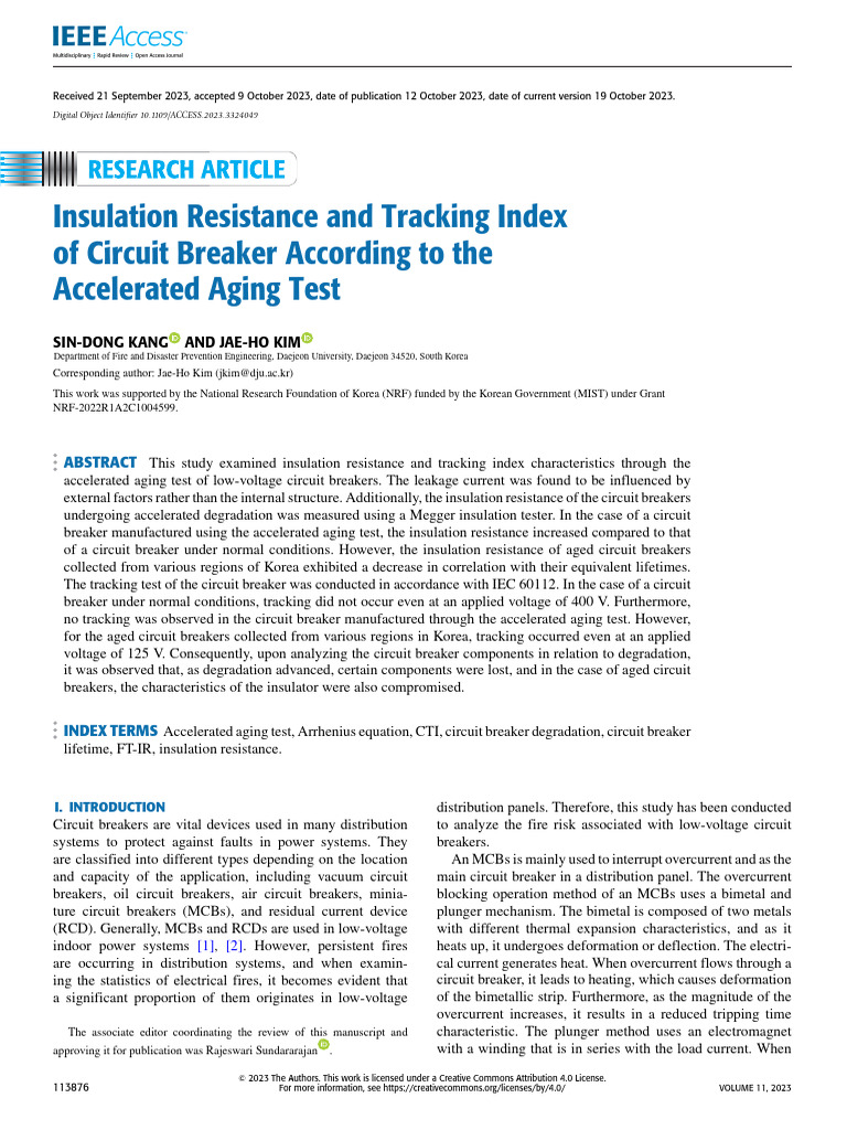 11 - 2023 - Insulation Resistance and Tracking Index of Circuit Breaker ...