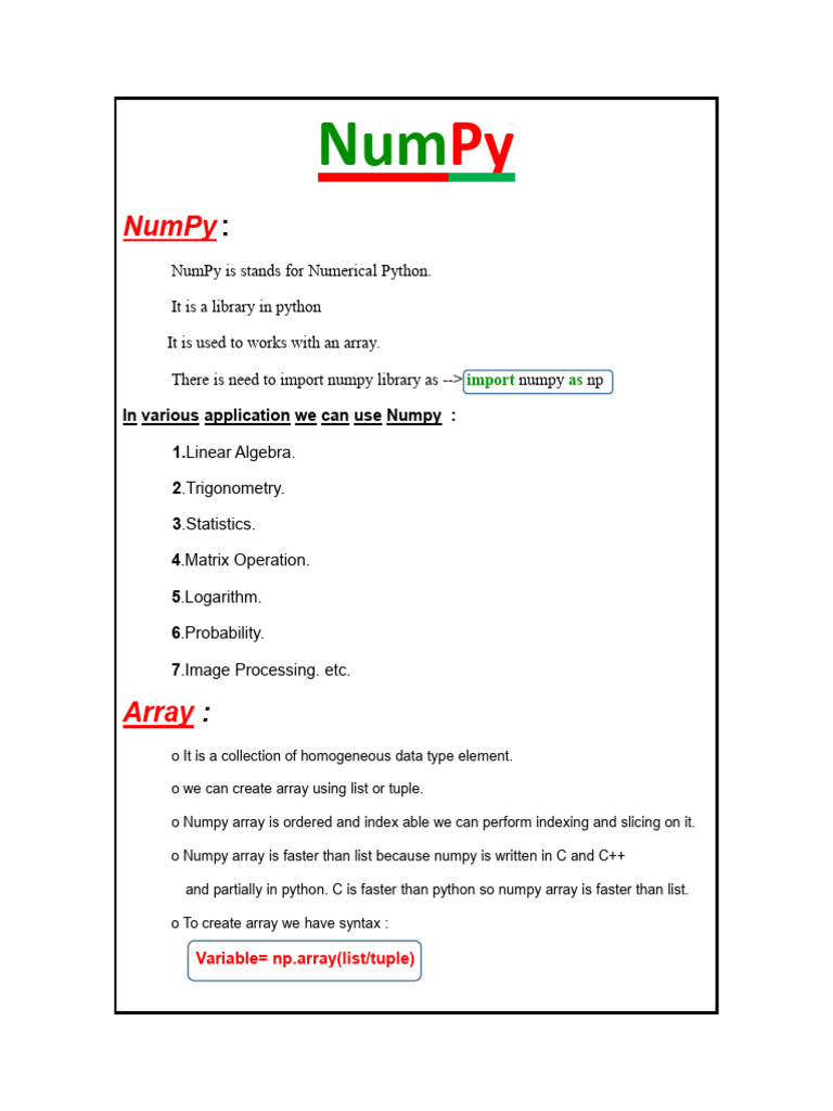 43 Amol Padiyar Numpy Notes | PDF | Matrix (Mathematics ... 43 Amol Padiyar Numpy Notes | PDF | Matrix (Mathematics ...