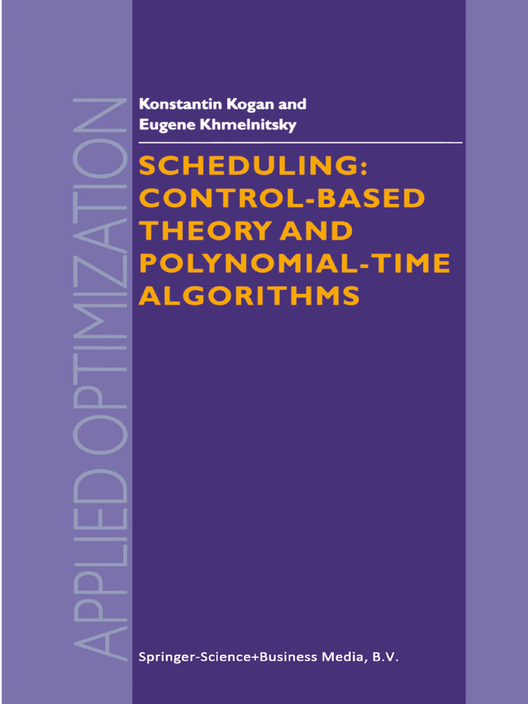 Scheduling - Control-Based Theory and Polynomial-Time Algorithms | PDF | Mathematical ...