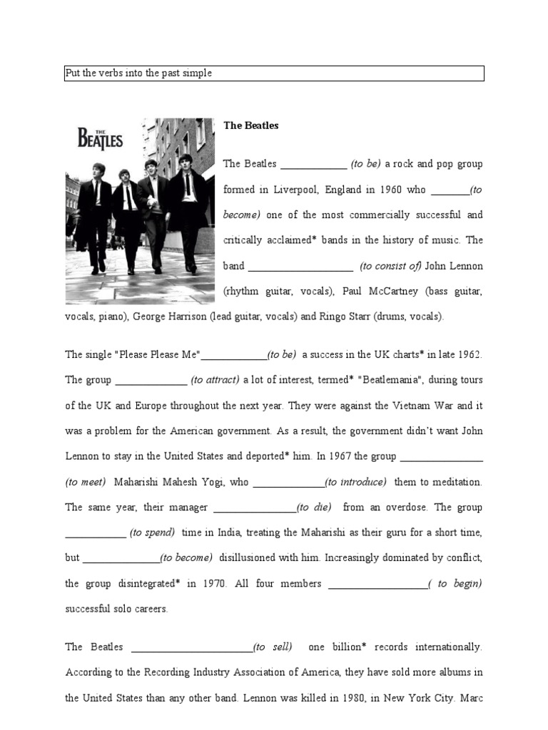 Beatles Worksheet | PDF | The Beatles | John Lennon