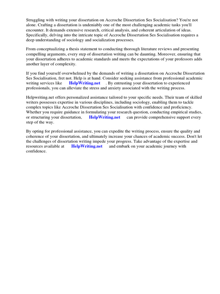 Accroche Dissertation Ses Socialisation | PDF | Thesis | Science