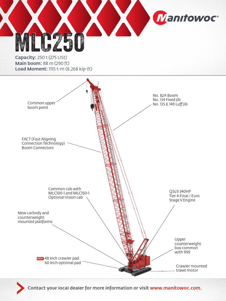 MLC250 Metric Flyer | PDF | Crane (Machine) | Vehicles