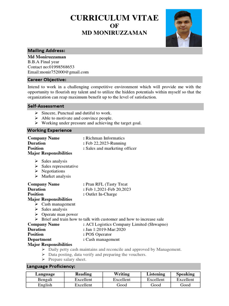 Monir CV | PDF | Computing