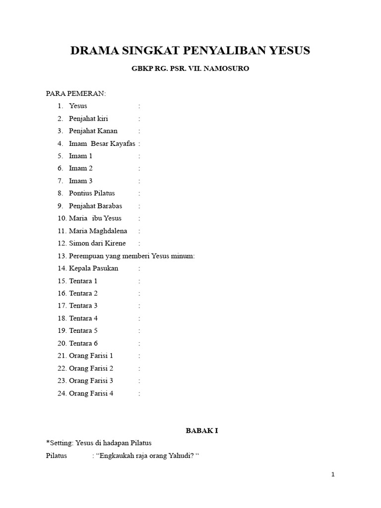Drama Penyaliban Yesus | PDF