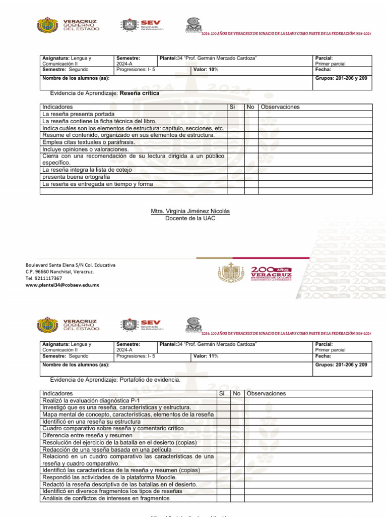 Lista de Cotejo L y C2 | PDF | Cognición | Aprendizaje