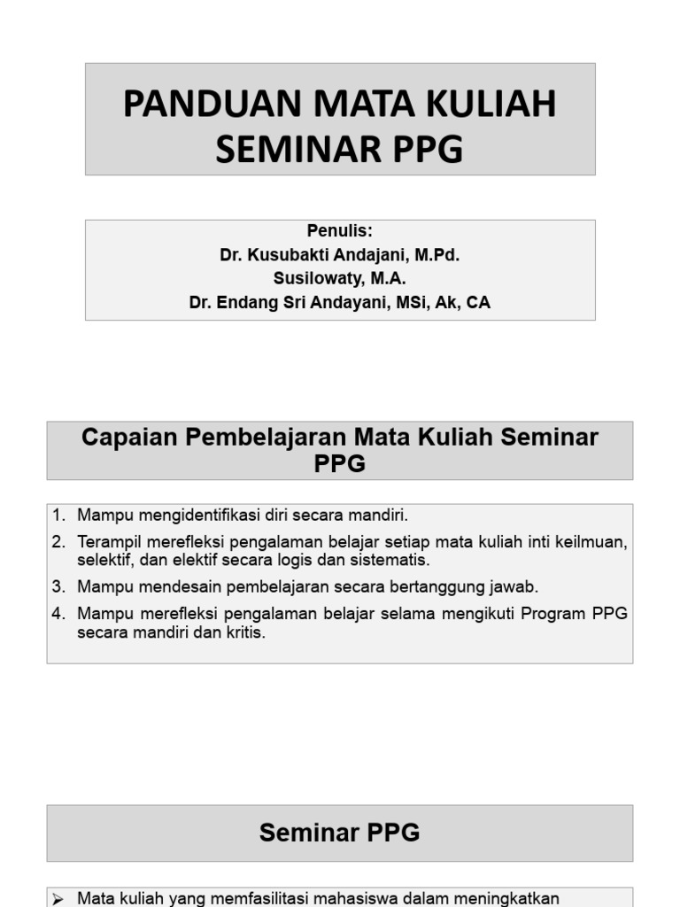 Seminar PPG | PDF