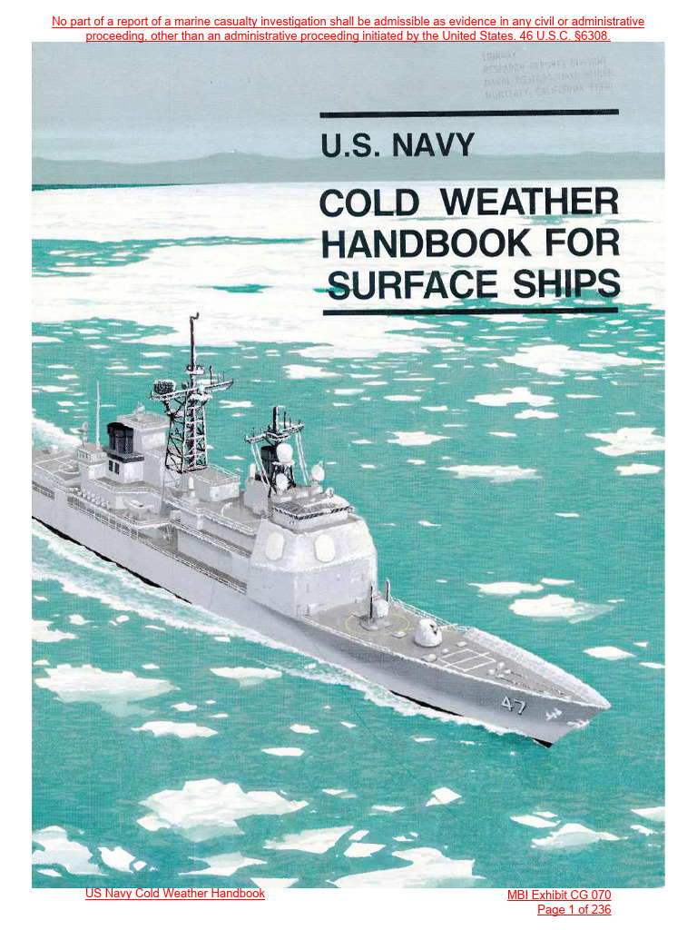 CG 070 - Us Navy Cold Weather Handbook | PDF | Arctic | United States Navy