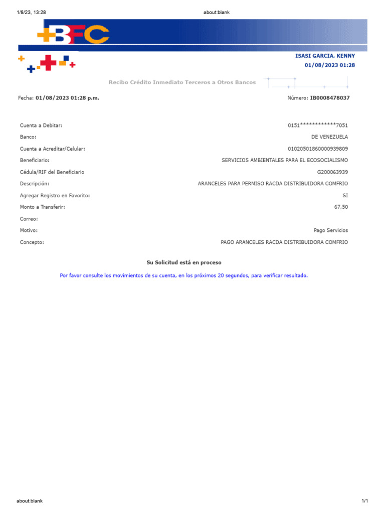 Pago Timbre Racda Distribuidora Comfrio | PDF