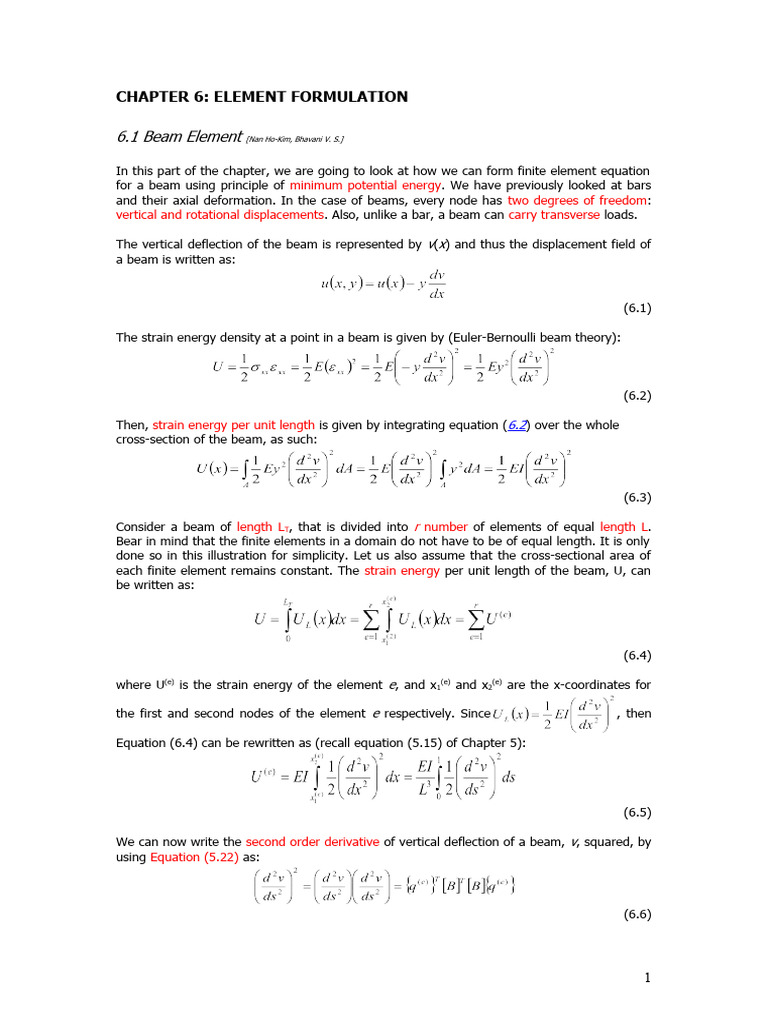 Element Formulation | PDF | Beam (Structure) | Stress (Mechanics)