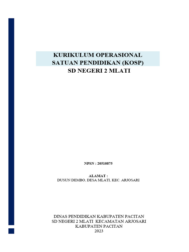 KOSP - SDN 2 Mlati - 2023-2024 | PDF