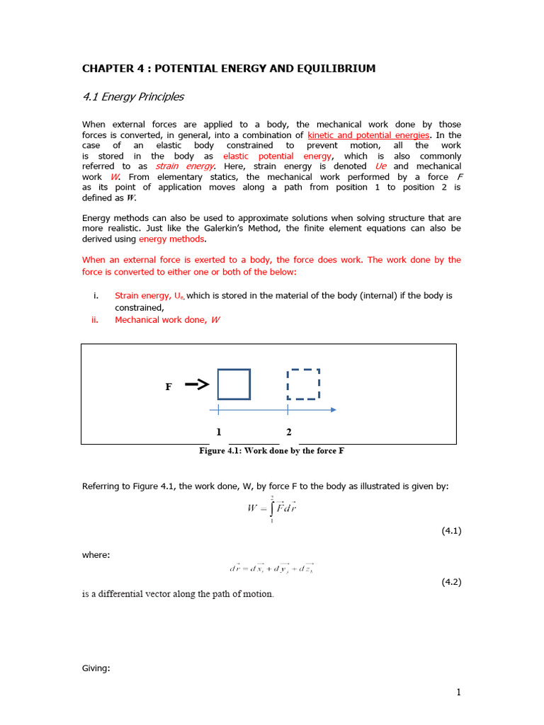 EV408 Potential Energy and Equilibrium | PDF | Force | Potential Energy