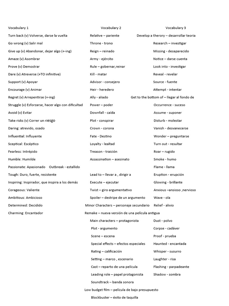 Vocabulary | PDF | Cine