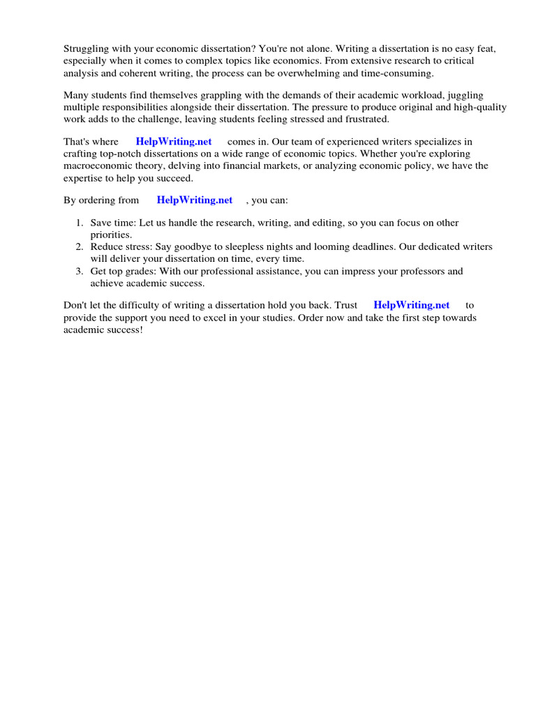 Economic Dissertation Help Online | PDF | Economics | Thesis