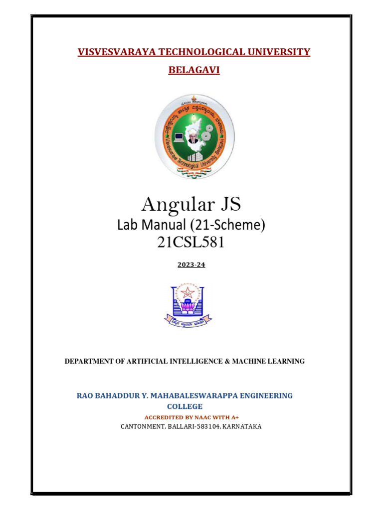 Angular JS Lab Manual 2023-24 | PDF | Computers
