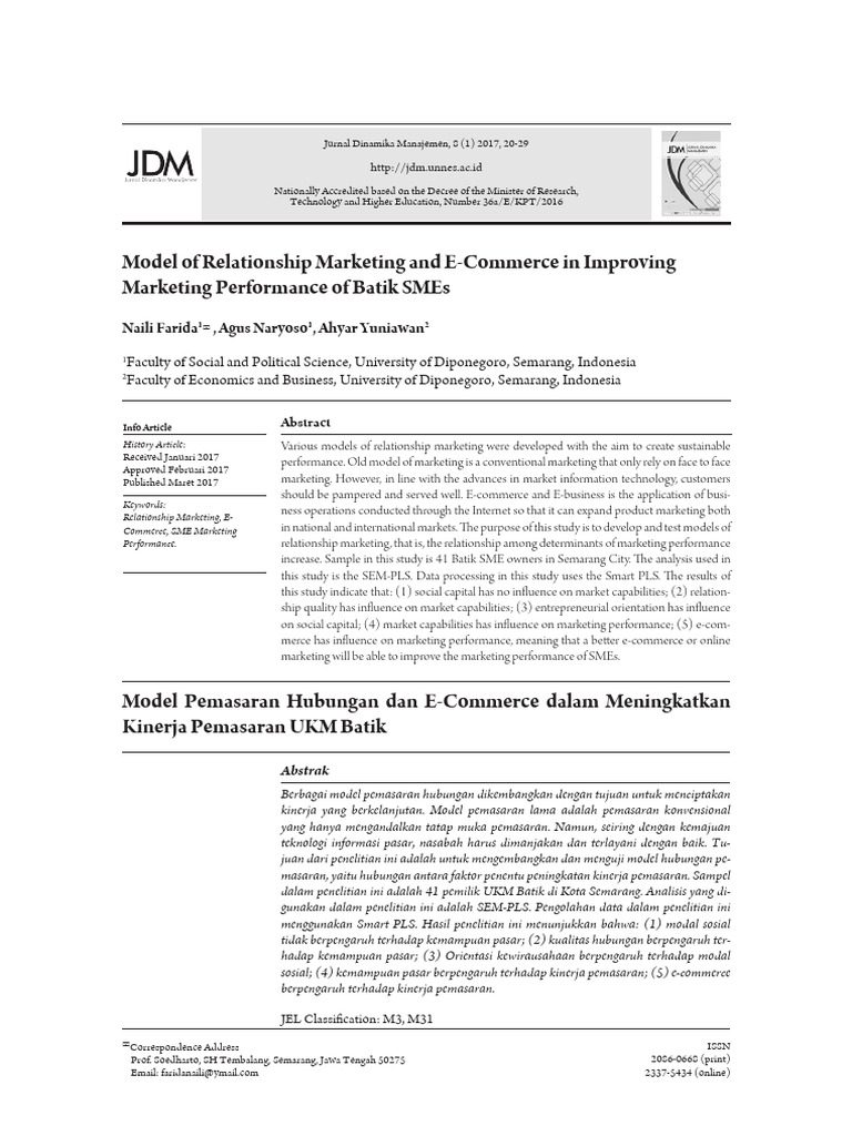 Naili Farida - Et Al.2017 Model of Relationship Marketing | Download ...