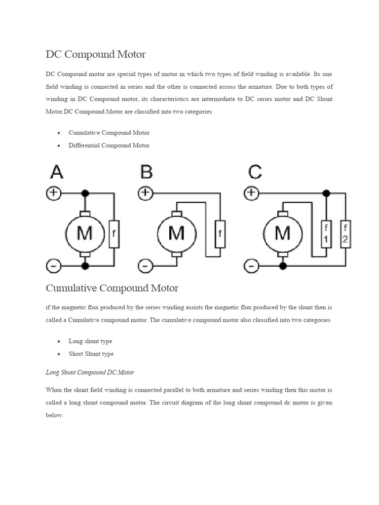 DC Compound Motor | PDF | Electric Motor | Electromagnetism