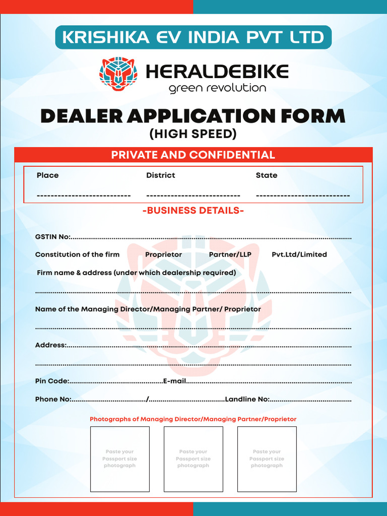 HERALD DEALERSHIP FORM High Speed | PDF