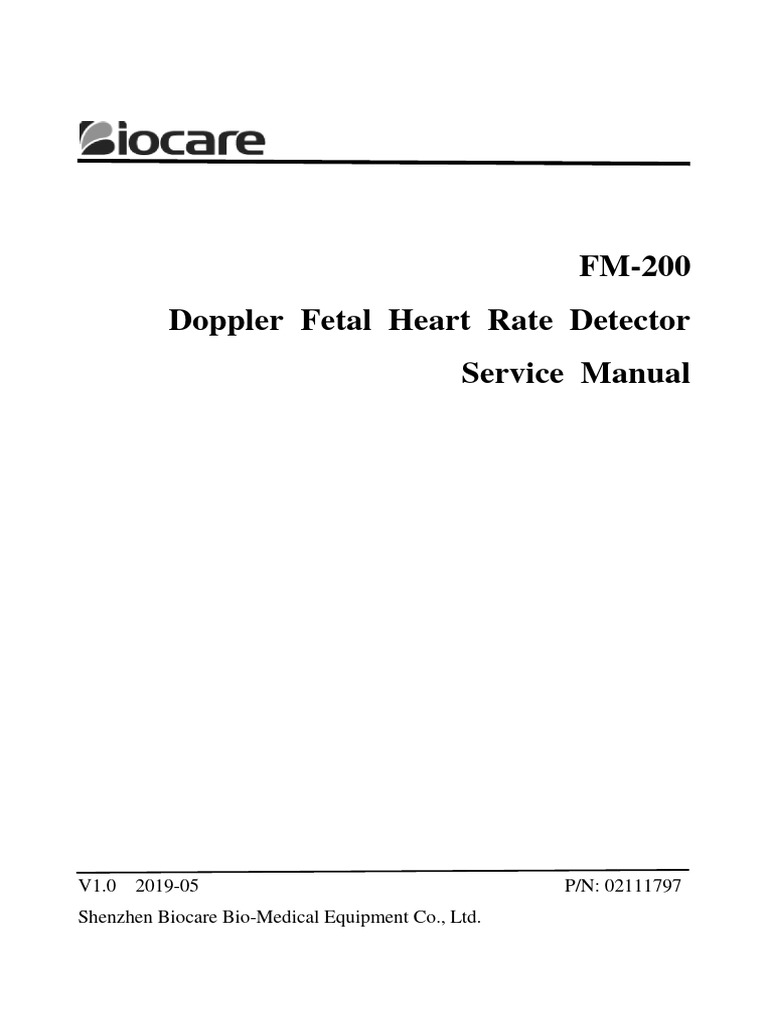 Manual de Servicio Doppler Fetal FM-200 | PDF | Amplifier | Power Supply