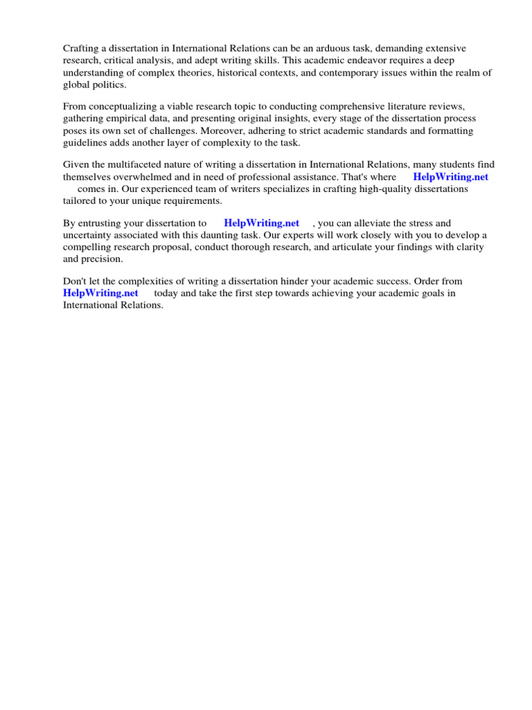 Dissertation Proposal International Relations | PDF