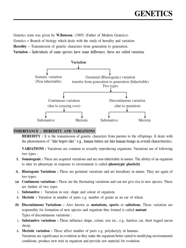 Genetics: Variation | PDF | Genetic Linkage | Dominance (Genetics)