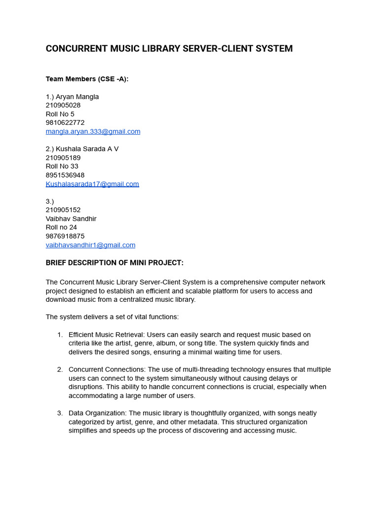 CNL Miniproject Synopsis | PDF | Client–Server Model | Usability