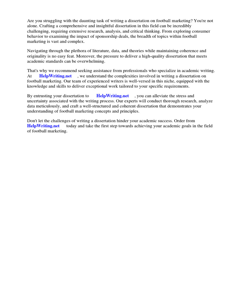 Football Marketing Dissertation | PDF | Marketing | Sales