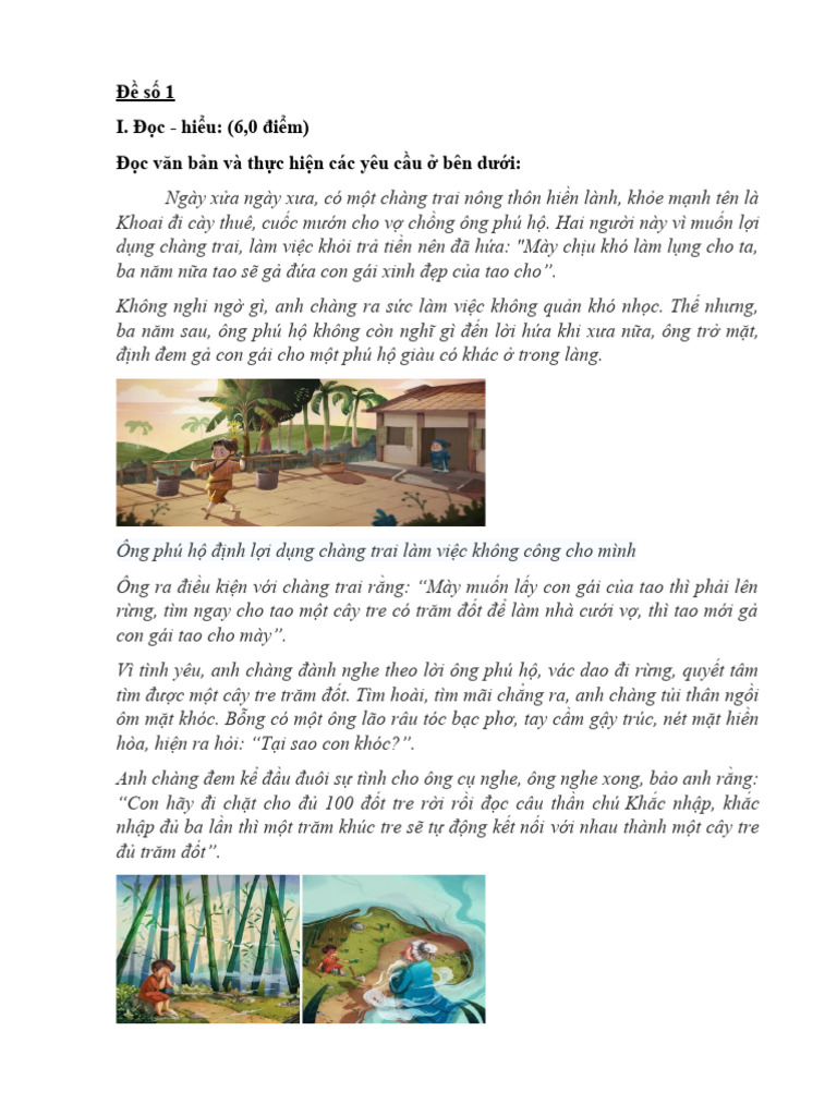 Đề ôn GK2- Văn 6 | PDF