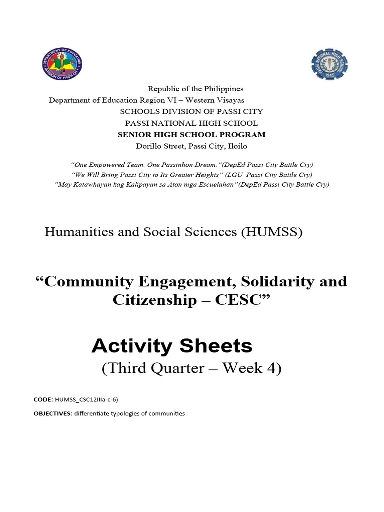 Cesc Module Week 4 Revised for 2022 | PDF | Community | Hierarchy