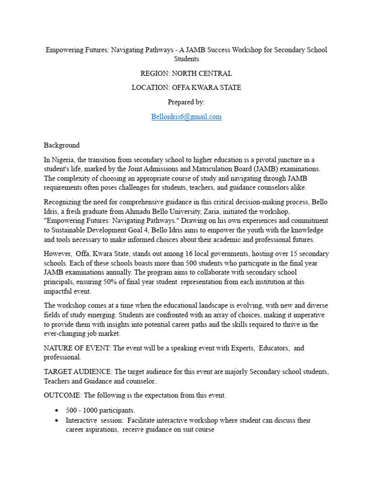 Proposal For Secondary School | PDF