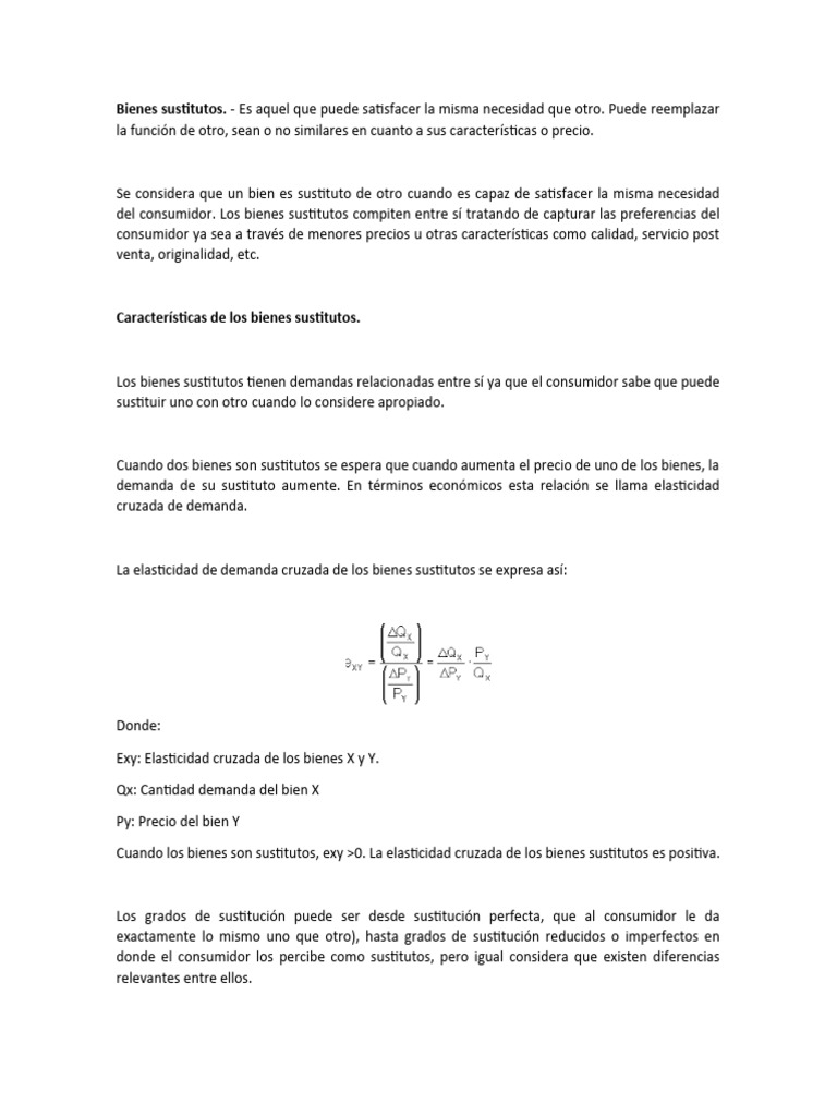 Bienes Sustitutos y Complementarios | PDF | Bienes | Elasticidad (economía)