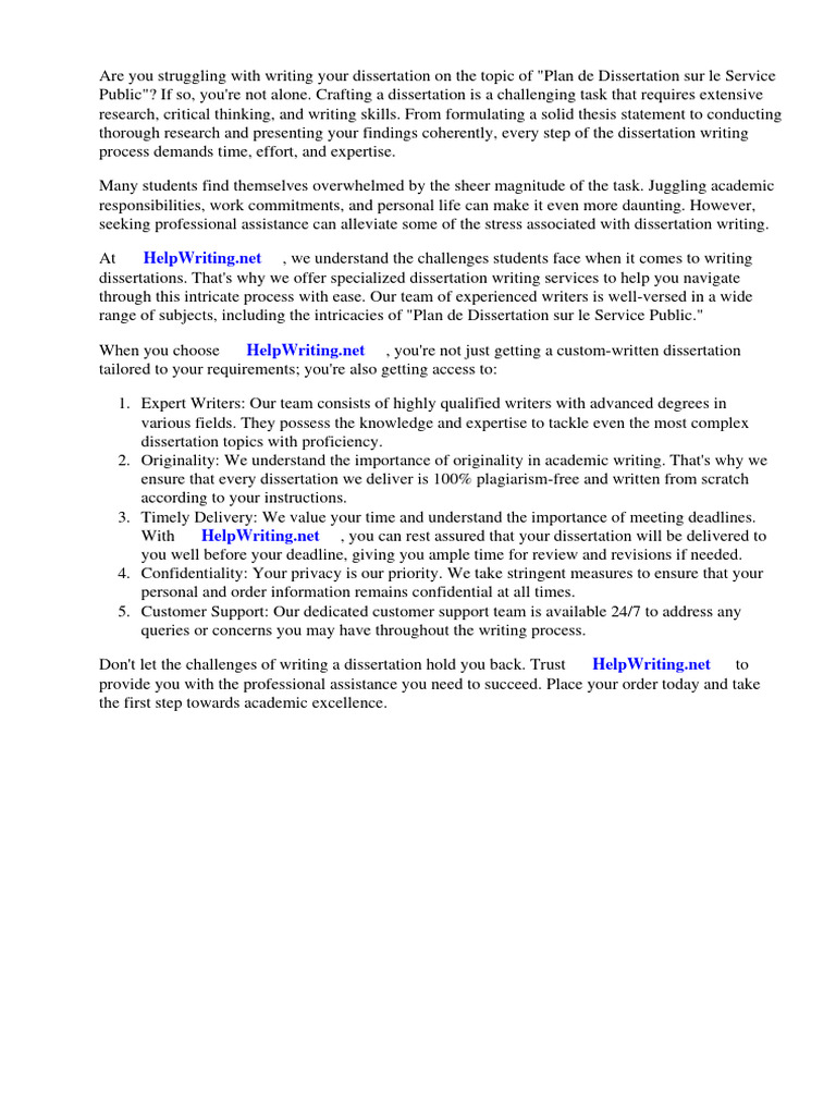 Plan de Dissertation Sur Le Service Public | PDF | Thesis | Electronic ...