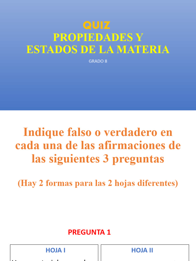 Quiz sobre Propiedades de la Materia | PDF