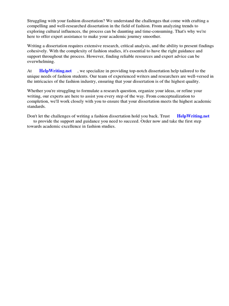 Expert Fashion Dissertation Assistance | PDF | Thesis | Essays