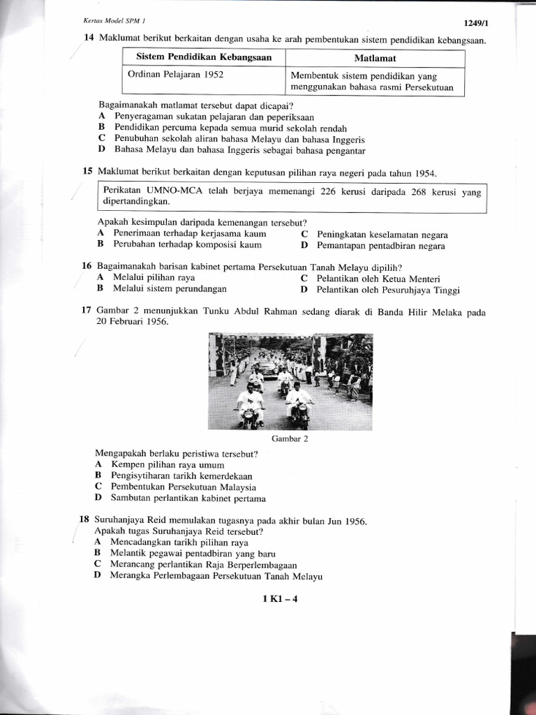 Sejarah Tingkatan 4 Objektif | PDF