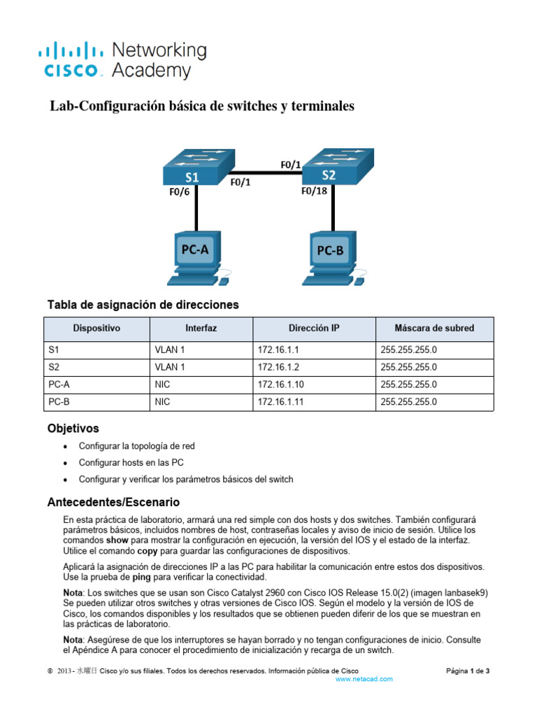 2.9.2 Lab - Basic Switch and End Device Configuration | PDF