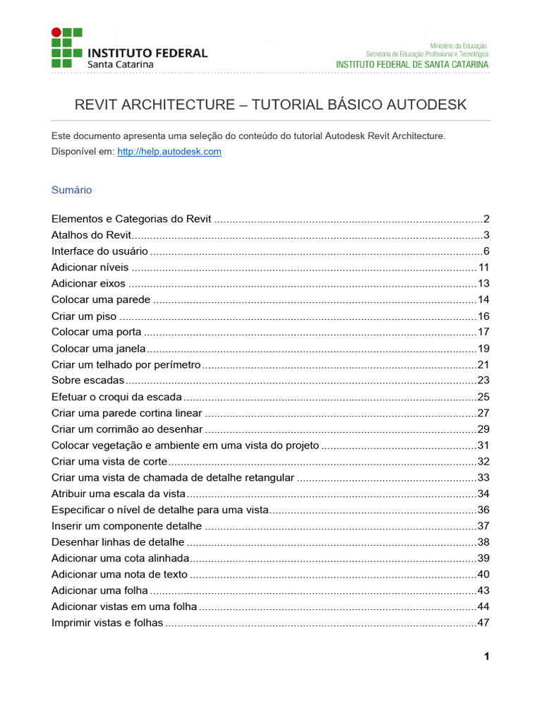 Apostila de Comandos Básicos Revit | PDF | Janela (informática) | Interface de usuário