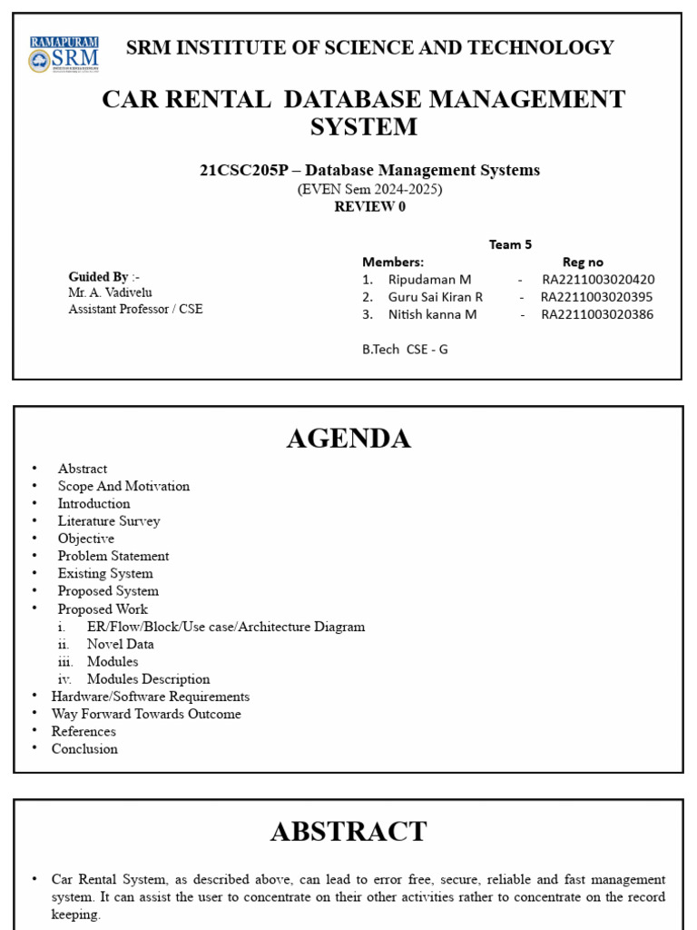 Car Rental System for CSE Students | PDF | Databases | Invoice