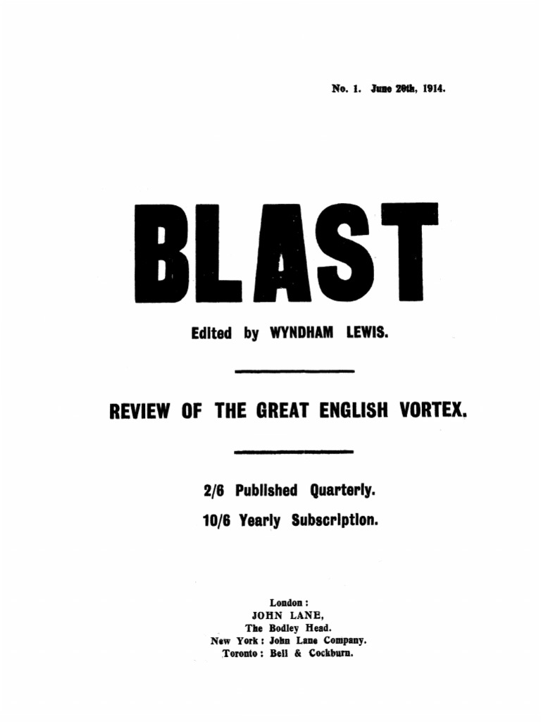 Blast - Vorticist Manifesto | PDF
