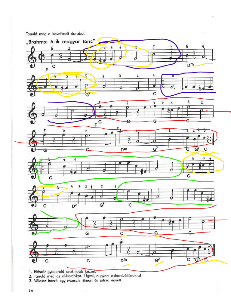 Brahms - 6. Magyar Tánc - Színes | PDF