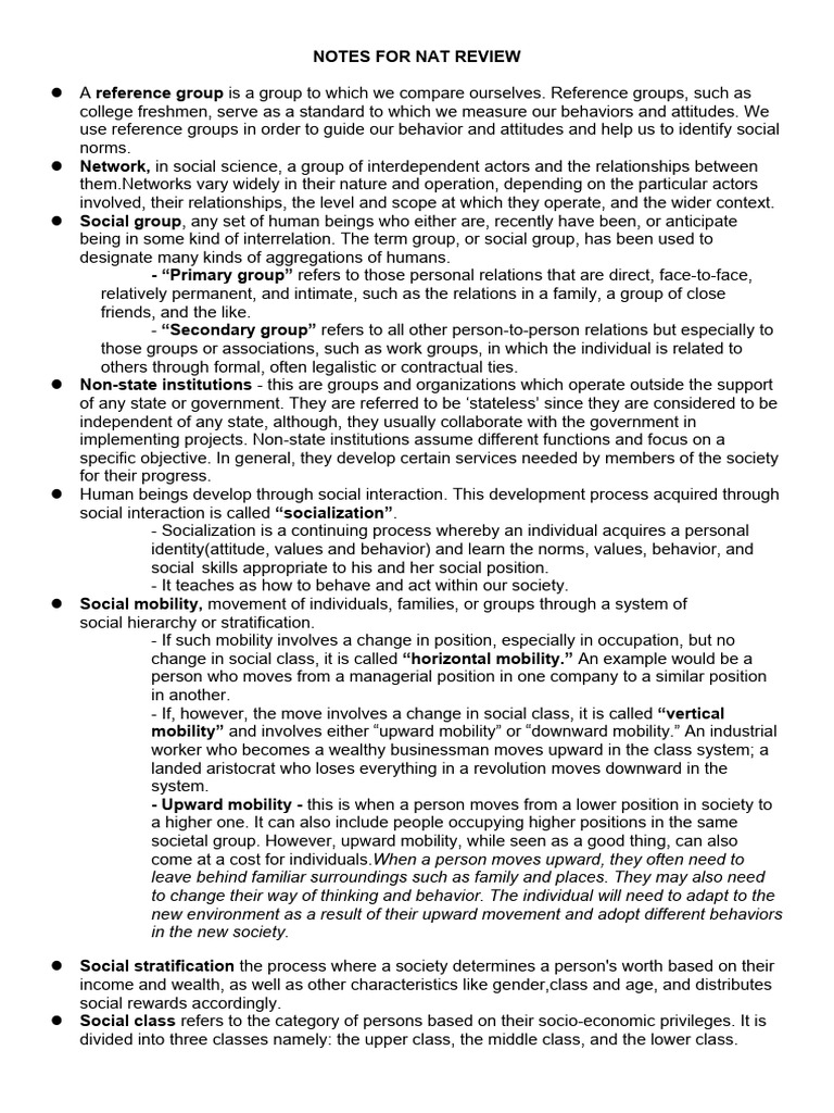 Social Science Reviewer Pdf Social Mobility Power Social And