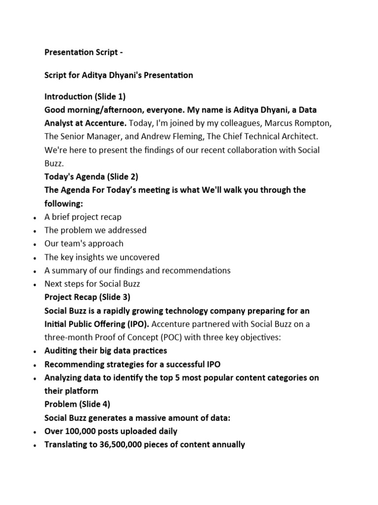 Accenture Presentation Script | PDF | Data | Computing