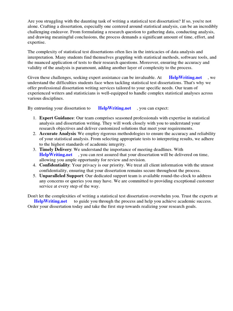 Writing Your Statistical Dissertation | PDF | Statistics | Statistical ...