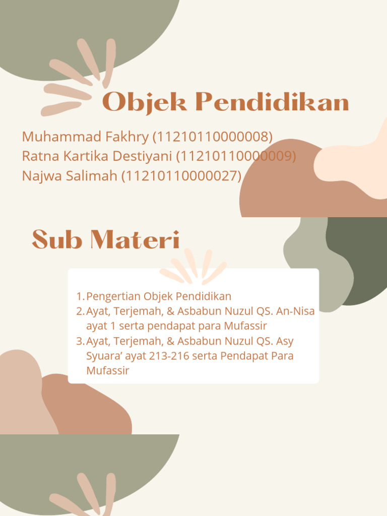 Kelompok 5 (Objek Pendidikan) | PDF | Agama & Spiritualitas